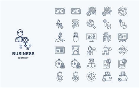 Iconos De Vector De Negocios Y Finanzas Vector Premium
