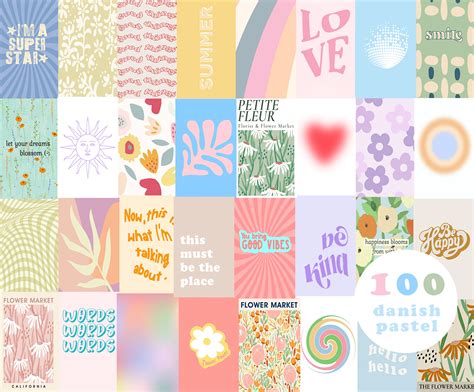 Danish Pastel Room Decor Aesthetic Pcs Aesthetic Wall Decor For