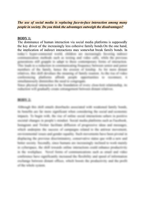 SOLUTION IELTS Writing Sample Advantages And Disadvantages Studypool