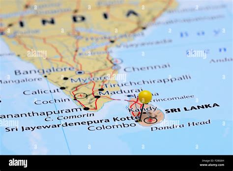 Sri Jayewardenepura Kotte Pinned On A Map Of Asia Stock Photo Alamy