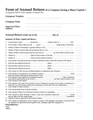 Annual Return Template Fill Online Printable Fillable Blank