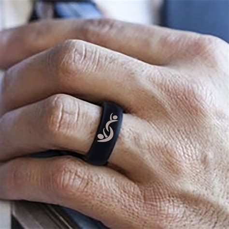 Anillo Swinger Negro Con Símbolo Swinger De Identificación De Socios Anillo Vixen Anillo De