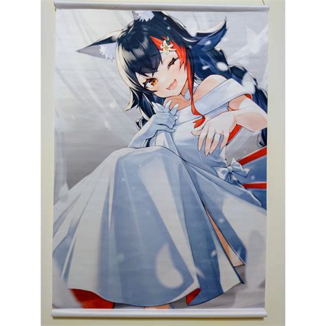 hololive日版 B2 同人掛軸 大神澪 婚紗 周邊 大神ミオ 成田タメゾウ ウサギBOSS MIO 掛軸 蝦皮購物