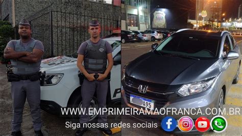 Carro furtado avaliado em R 100 mil é recuperado pela Polícia Militar