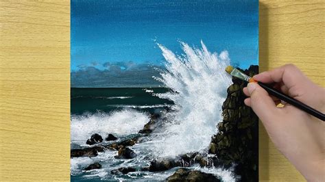 Crashing Waves Painting Acrylic Painting For Beginners Step By Step
