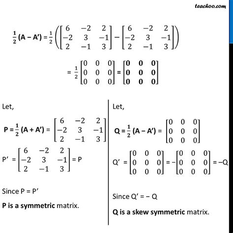 ex 3 3 10 ii express the matrix as sum of symmetric and teachoo