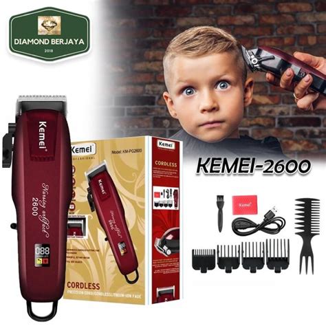 HOT Kemei Km Pg2600 Hair Clipper Rechargeable Cordless Electric LCD