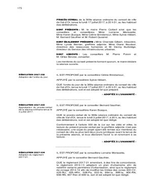 Remplissable En Ligne Ville Valdor Qc 173 PROCS VERBAL De La 369e Sance
