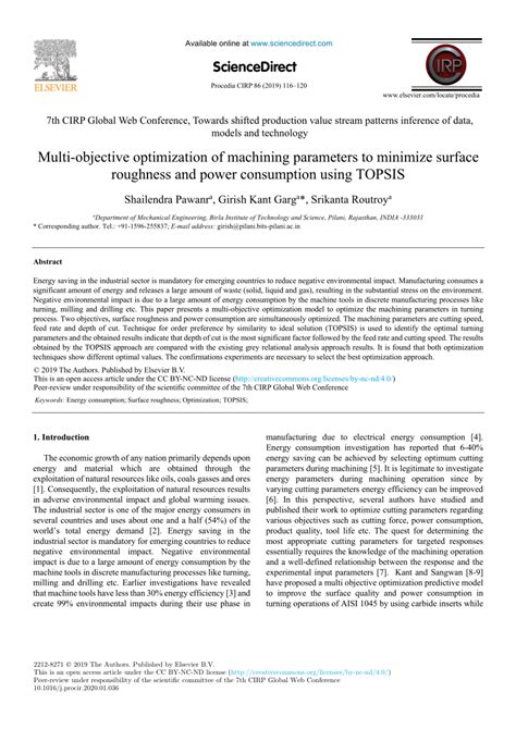 pdf multi objective optimization of machining parameters to minimize surface roughness and