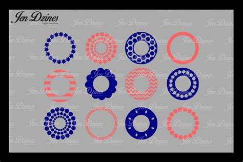 Circle Monogram Frame SVG DXF EPS PNG