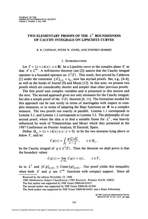 pdf two elementary proofs of the l 2 boundedness of cauchy integrals on lipschitz curves