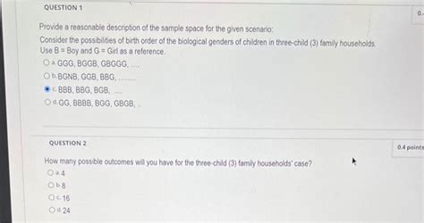 solved provide a reasonable description of the sample space