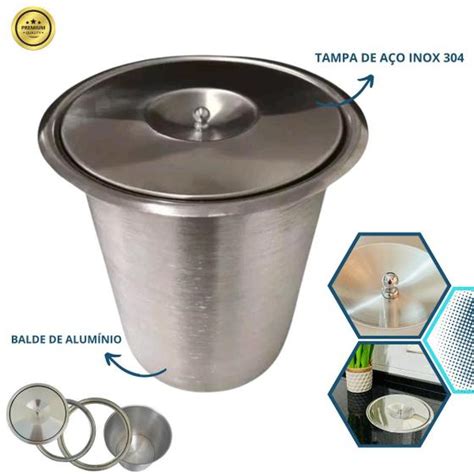 Cesto Lixeira De Embutir Pia Bancada Banheiro 5 Litros Inox 304