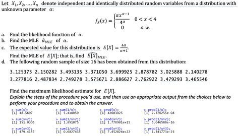 solved let x1 x2 … xn denote independent and identically