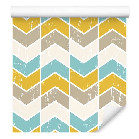 Tapeta Kolorowe Wzory Geometryczne Retro Tapetyonline Pl