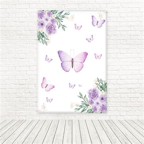 Painel Retangular Tecido Sublimado 3D Borboletas 1 50x2 20 WRT 6739