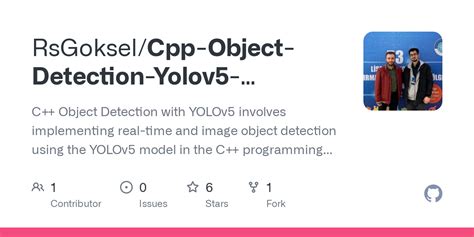 GitHub RsGoksel Cpp Object Detection Yolov5 OpenCV C Object