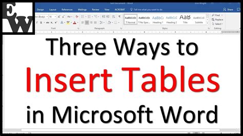 How To Create Tables In Microsoft Word At Elsie Donahue Blog