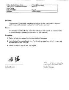 Valley Medical Associates Adult Pediatric Medicine Covid Vaccine