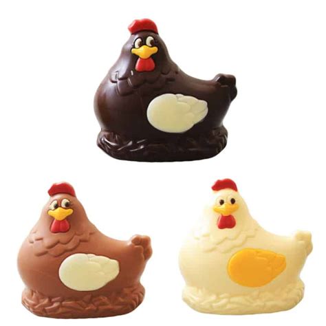Poule Meggy lait blanc noir coloré 135g 11cm Maison Chuques Allard