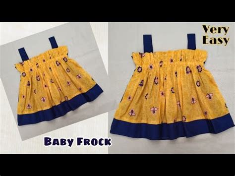 Very Easy Baby Frock Cutting And Stitching With Elastic Yoke Baby