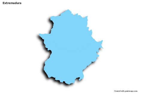 Mapas De Muestra Para Extremadura Azul Contorno Sombr O