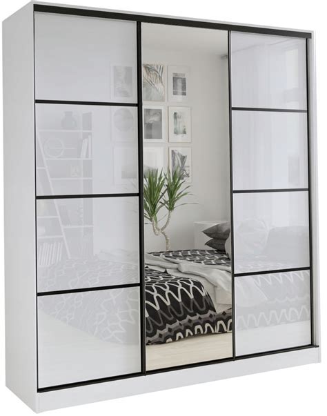 Szafa przesuwna lustro 180 cm biała połysk LOFT LOFT 180 LUSTRO BIAŁY