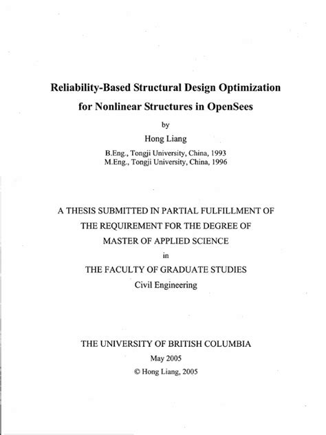 reliability based structural design optimization for nonlinear structures in opensees pdf