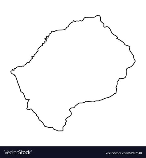 Lesotho Map Black Contour Curves On White Vector Image