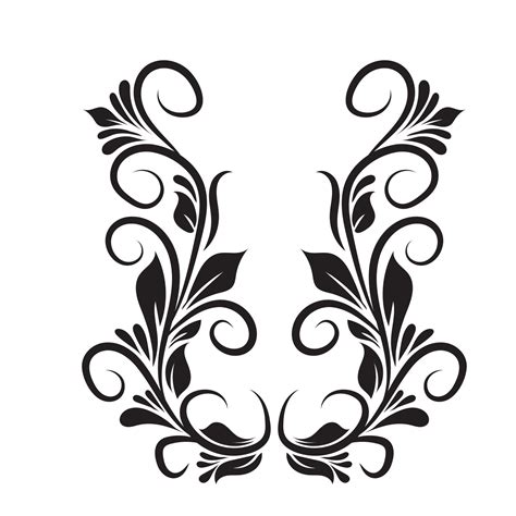 Vector Of Floral Swirl Elements For Design Calligraphic Vignette
