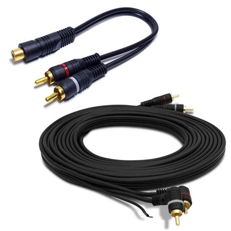 Cabo Rca 5 Metros 2 Vias Rca Y Estéreo Para Som Automotivo no Shoptime