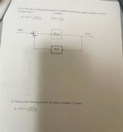 solved q2 what is the overall transfer function of a simple