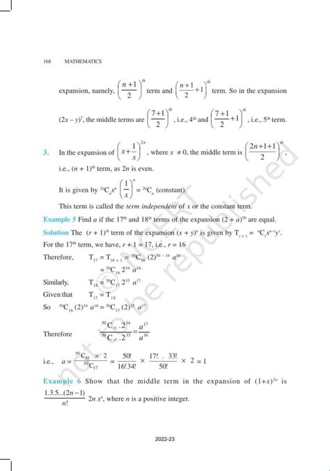 ncert book for class 11 maths chapter 8 binomial theorem