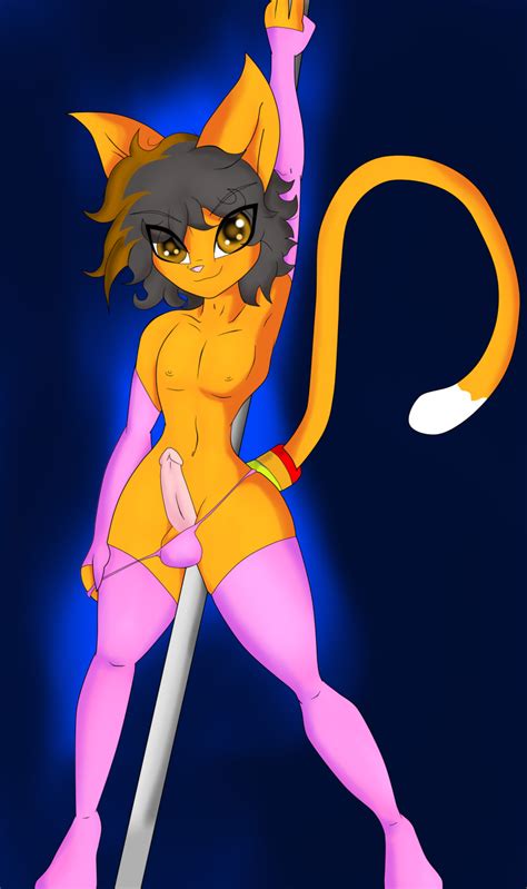 Rule 34 Balls Dancing Elbow Gloves Feline Furry Girly Long Tail Looking At Viewer Male Mammal