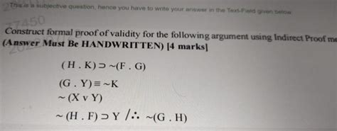 solved construct formal proof of validity for the following