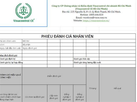 18 Bảng đánh giá nhân viên theo tháng năm ngành nghề chi tiết