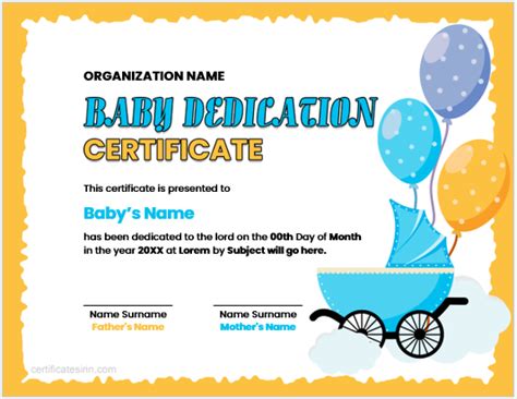 Free Baby Dedication Certificate Templates Printabletemplates