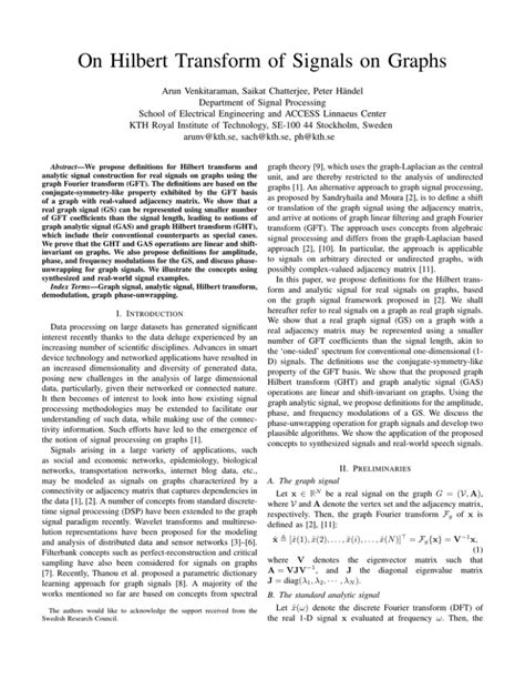on hilbert transform of signals on graphs
