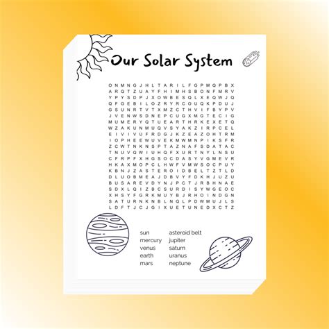 Solar System Word Search Word Search Boss