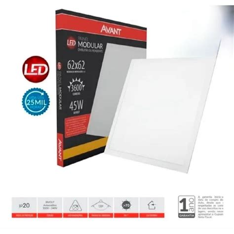 Painel Paflon Led W Embutir Ou Pendente X Quadrado K Branco