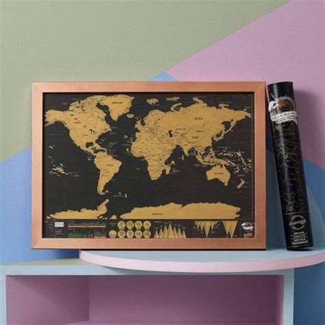 Mapa Mapamundi Para Raspar Planisferio Scratch Map Deluxe Deco Ofertas