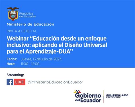 Ministerio de Educación del Ecuador on Twitter HOY Te invitamos a
