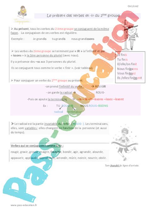 Leçon trace écrite cours Conjugaison Étude de la langue CM1 pdf