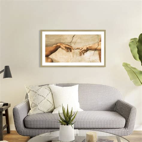 Quadro Stampa Su Tela Michelangelo Buonarroti La Creazione Di Adamo