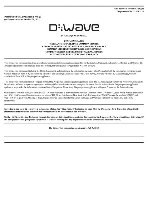 Fillable Online Filed Pursuant To Rule B Registration No
