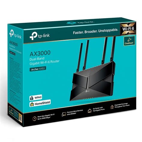 ROTEADOR TP LINK ARCHER AX53 AX3000 WIFI 6 DUAL BAND
