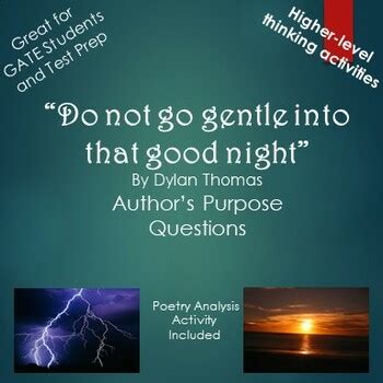 Do Not Go Gentle Into That Good Night By Dylan Thomas Poetry Analysis