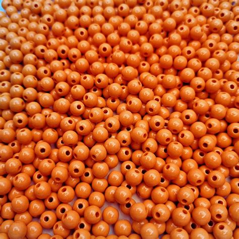 Koraliki kulki akrylowe opaque pomarańczowy 6mm XYPLKB0605 Manzuko