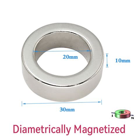 Mm X Mm X Mm Thick Strong Diametrically Magnetized Neodymium Ring