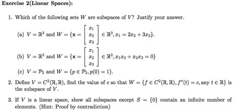 solved which of the following sets w are subspaces of v